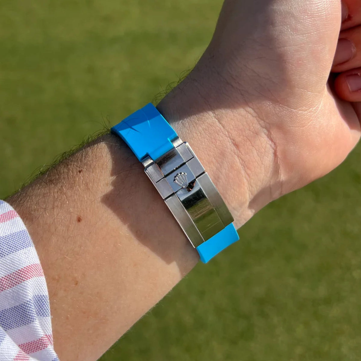 Light Blue Rubber Strap for Rolex Daytona – Clean Vibe | Helvetus®