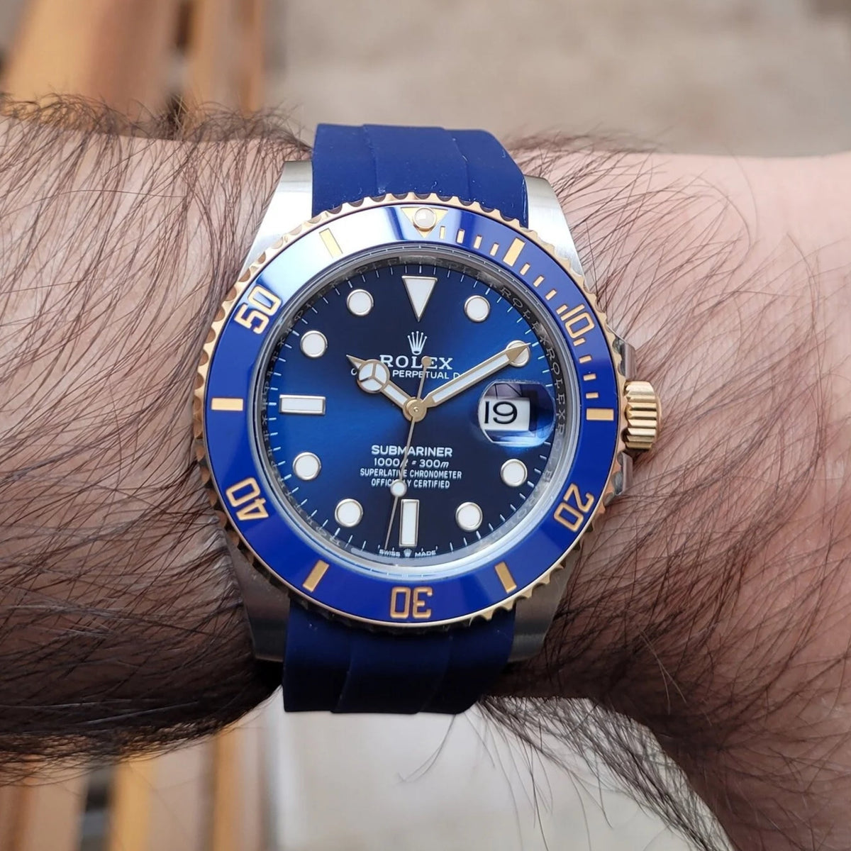 Blue Rubber Strap for Rolex Submariner – Dive Ready | Helvetus®