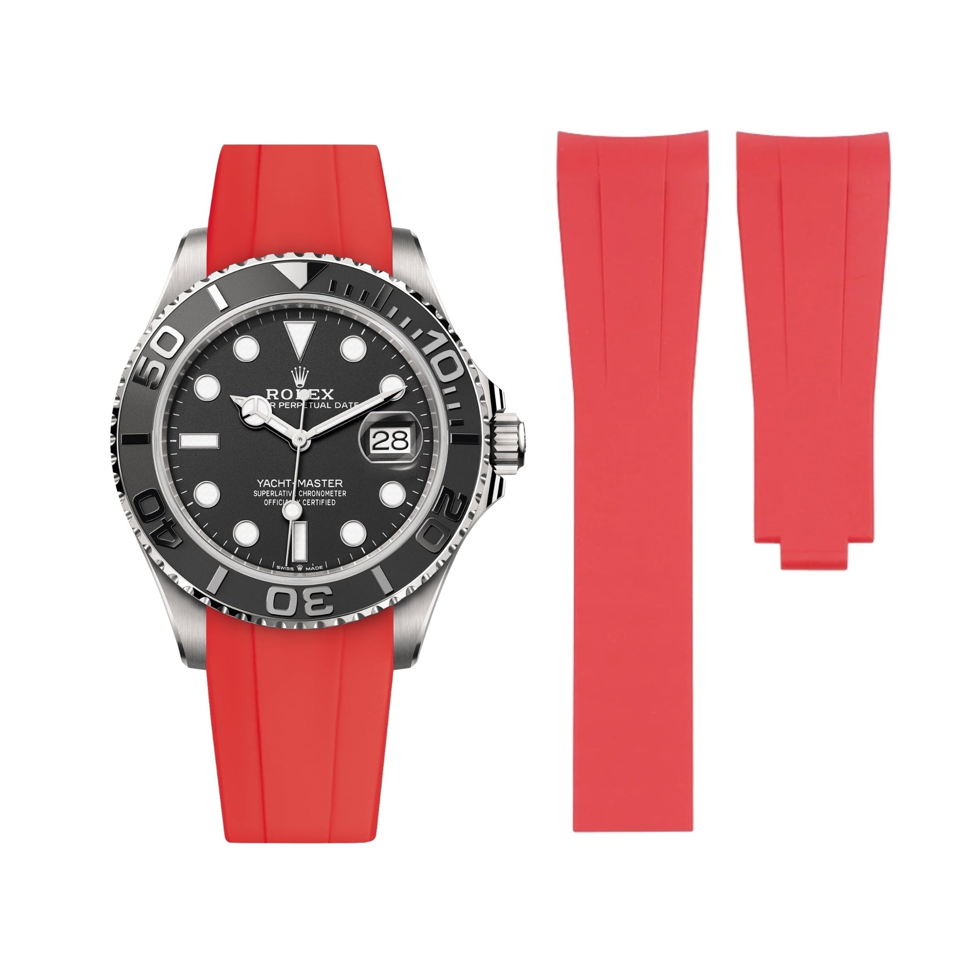 Red Deployant Strap for Yacht-Master Rolex- Helvetus® Switzerland