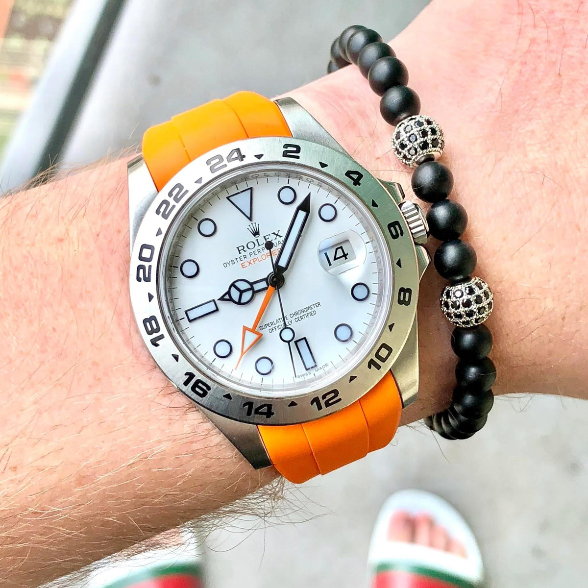 Orange Strap for Rolex Explorer II - Helvetus® Switzerland