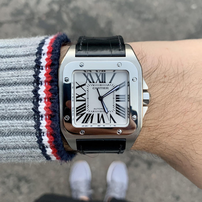 Cartier Santos Leather Strap in Black - Helvetus® Switzerland