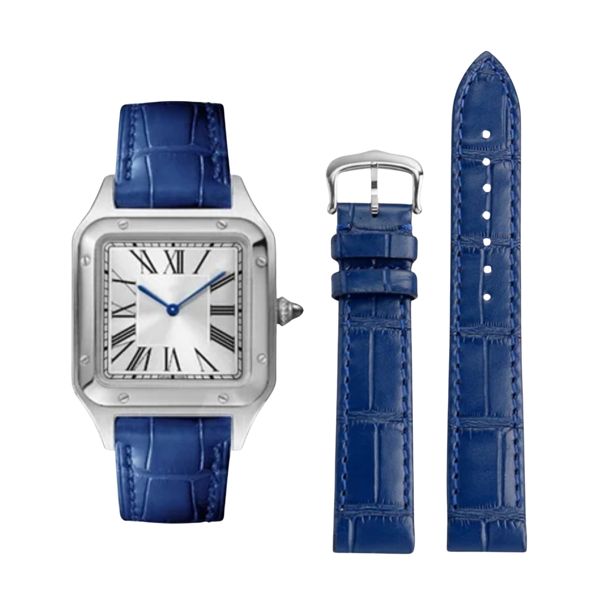 Strap for Cartier Santos Dumont in Blue - Helvetus® Switzerland