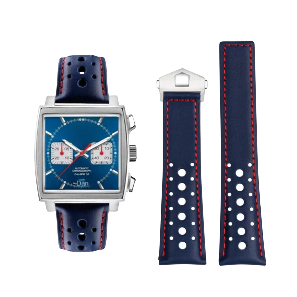 Straps for Tag Heuer Monaco in Blue/Red - Helvetus® Switzerland