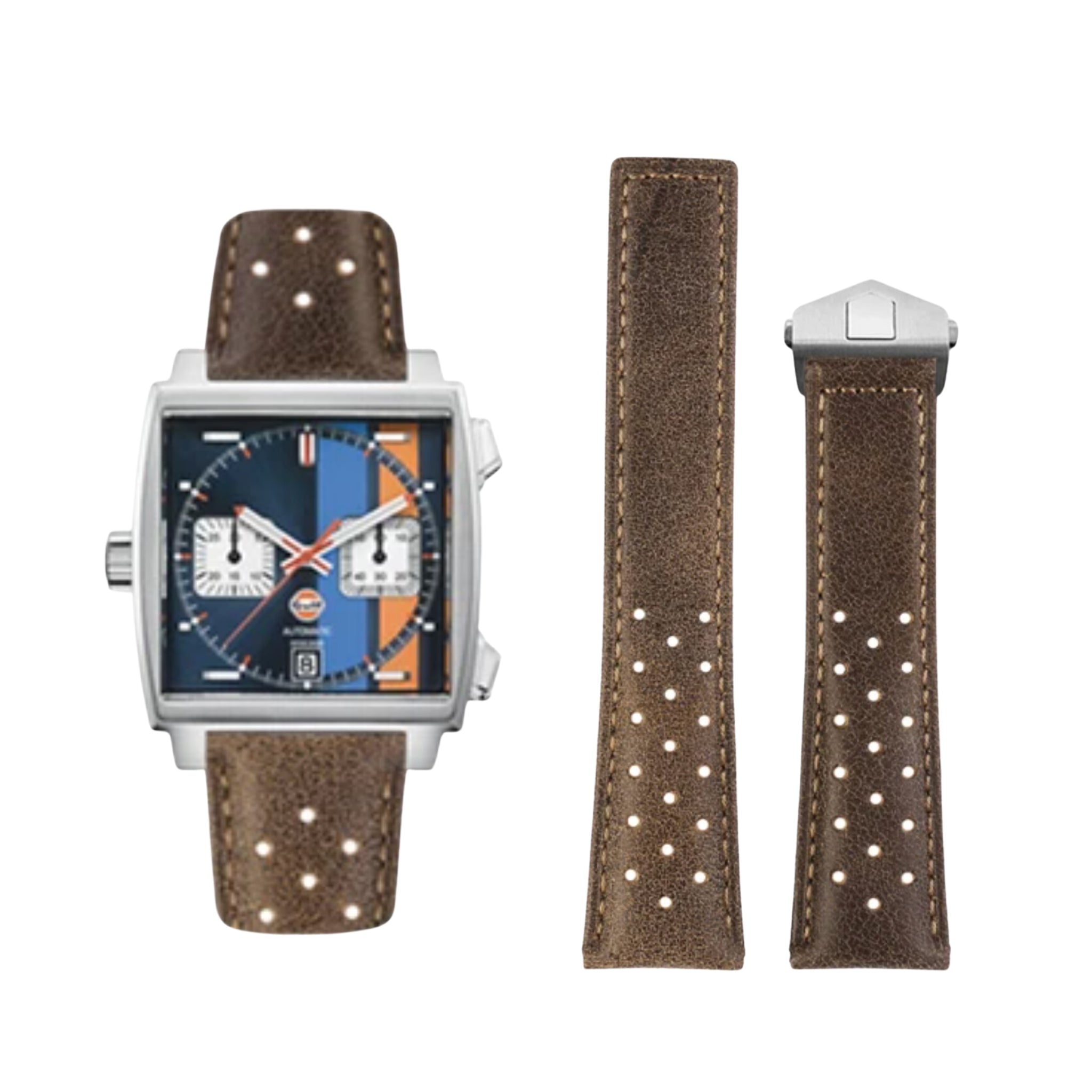 Strap for Tag Heuer Monaco in Brown- Helvetus® Switzerland