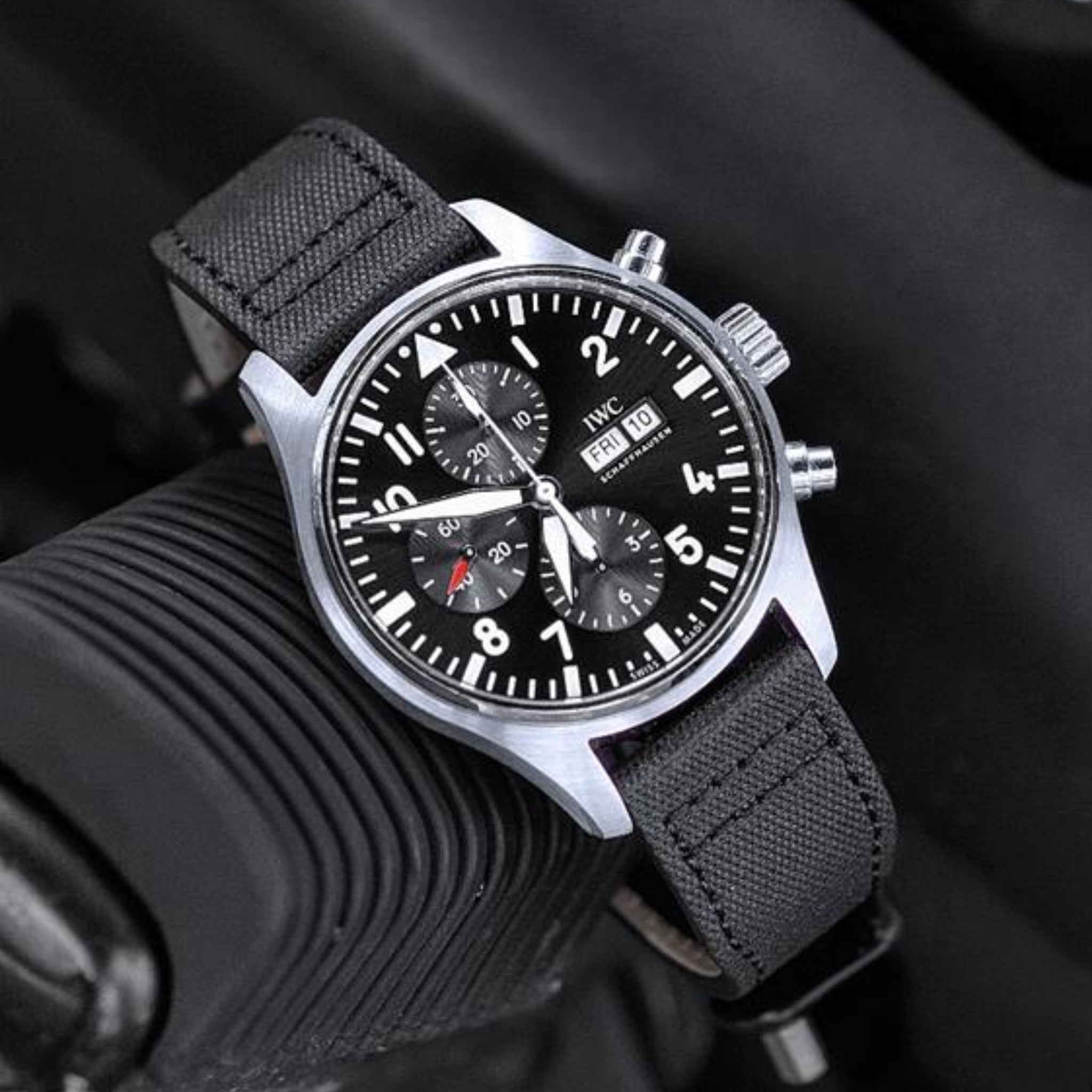 Nylon Strap for IWC Pilot in Black - Helvetus® Switzerland