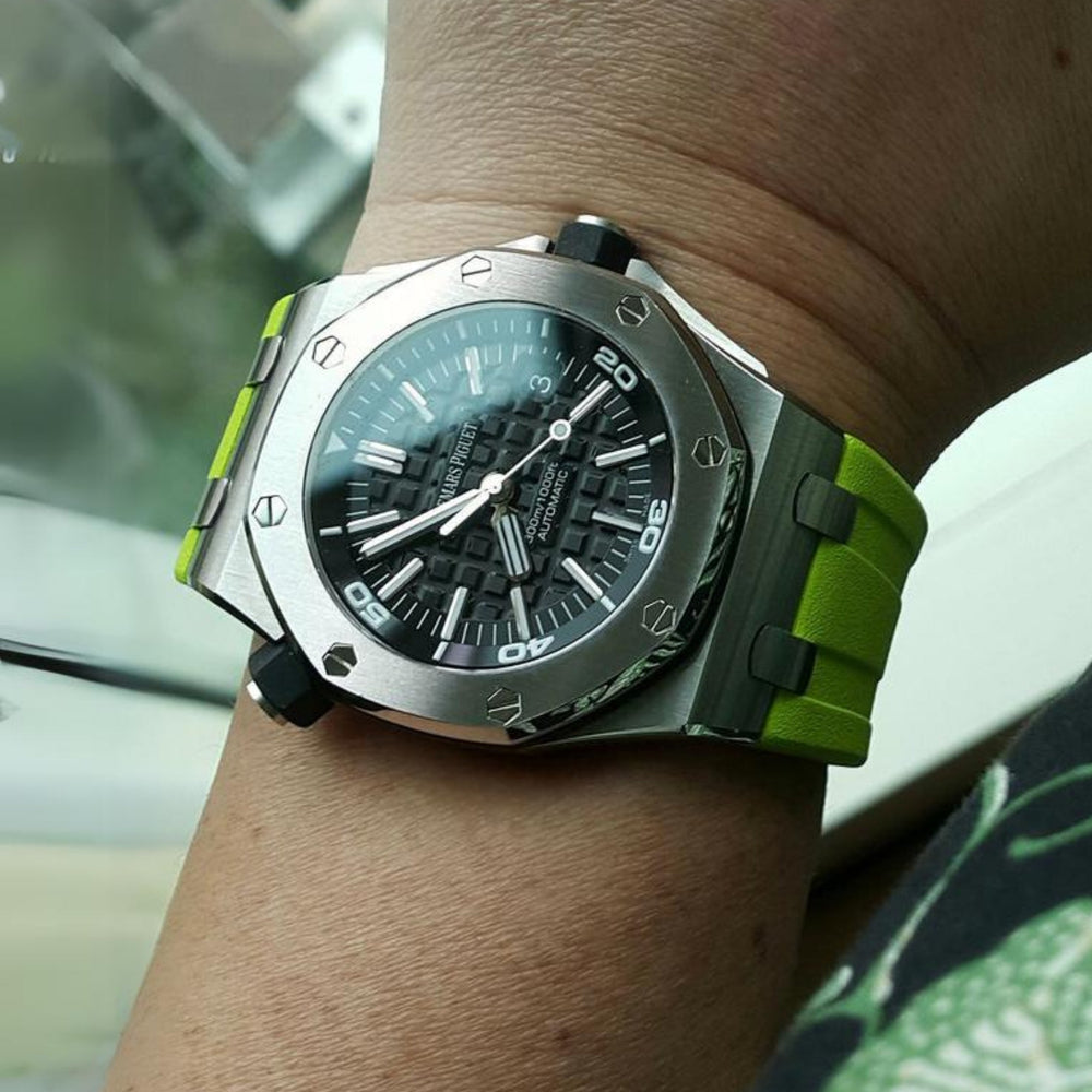 Audemars Piguet Diver Rubber Strap in Lime Green - Helvetus® Switzerland
