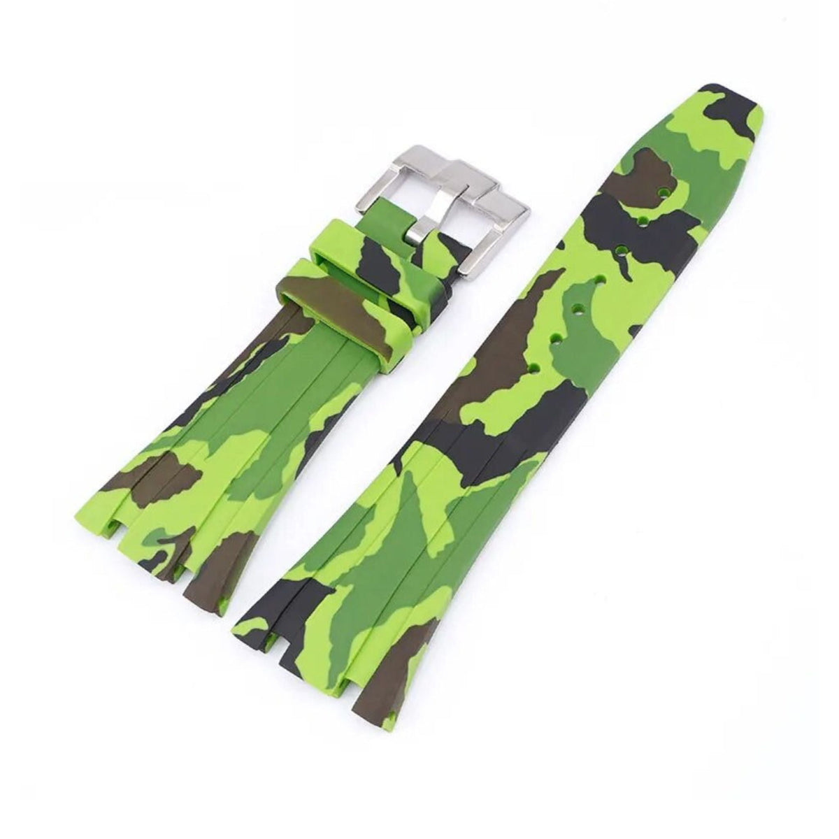 Rubber Strap for Audemars Piguet Royal Oak 39mm Light Green Camo ...