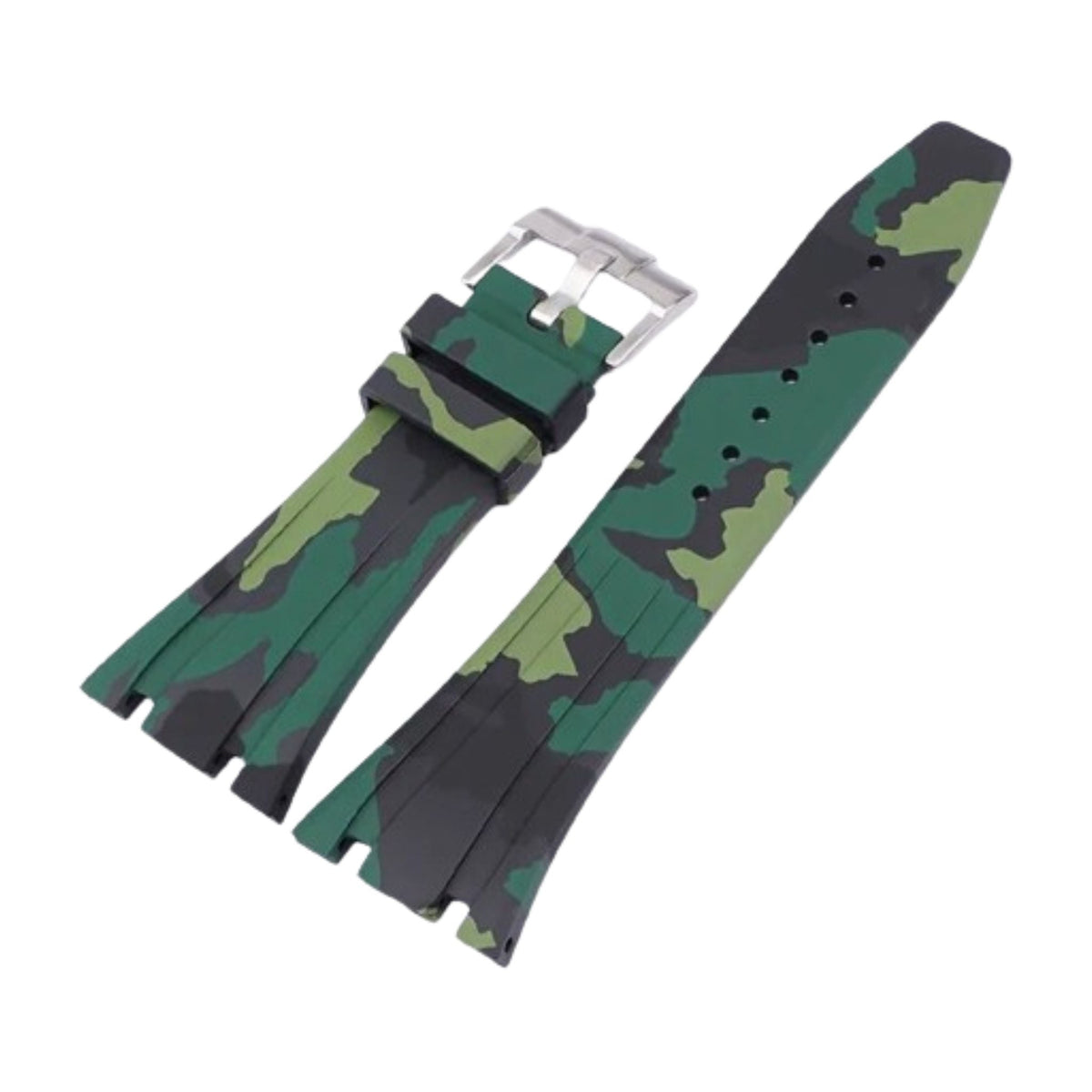 Rubber Strap for Audemars Piguet Royal Oak 39mm Military Green Camo ...