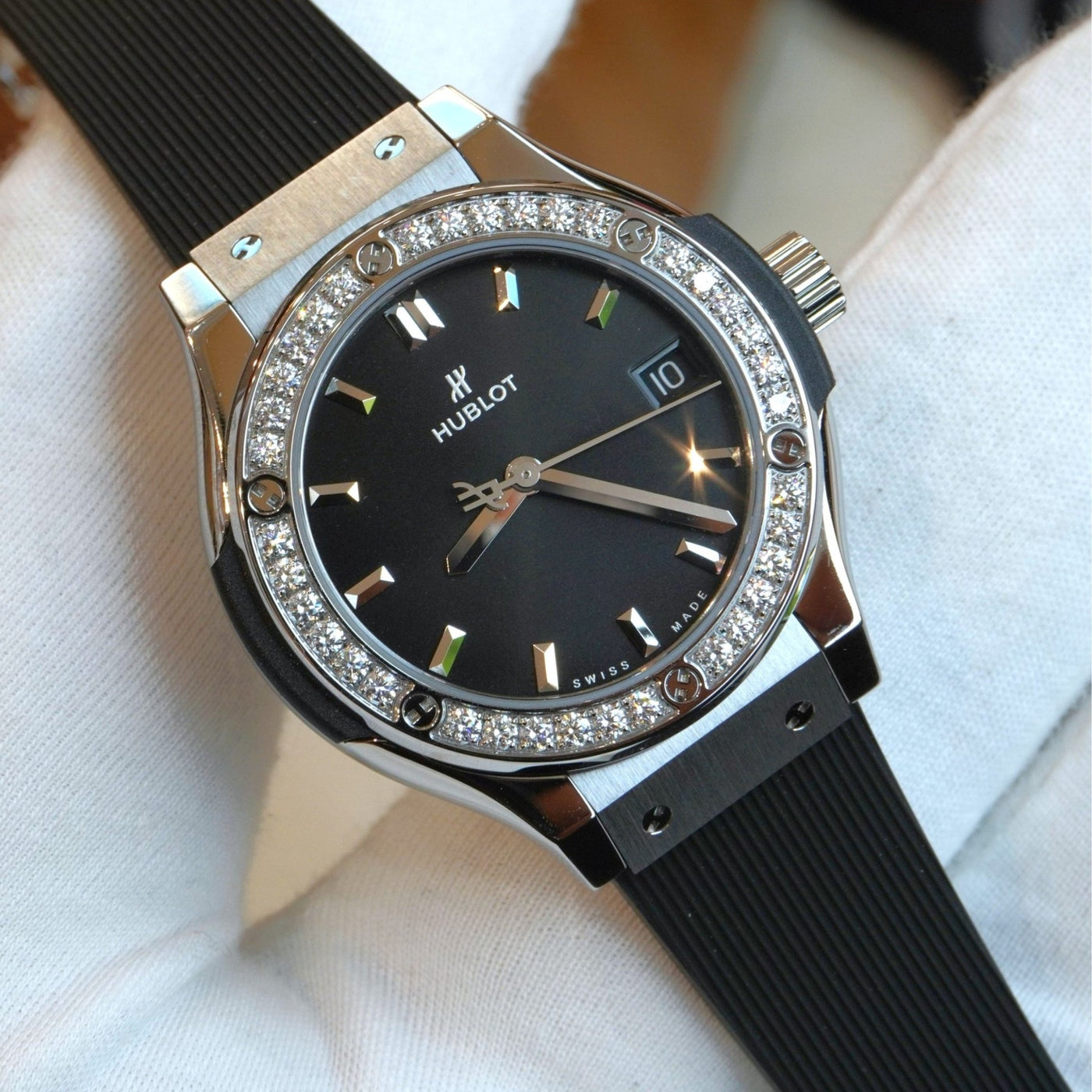 Strap for Hublot Female Watch in Black - Helvetus® Switzerland