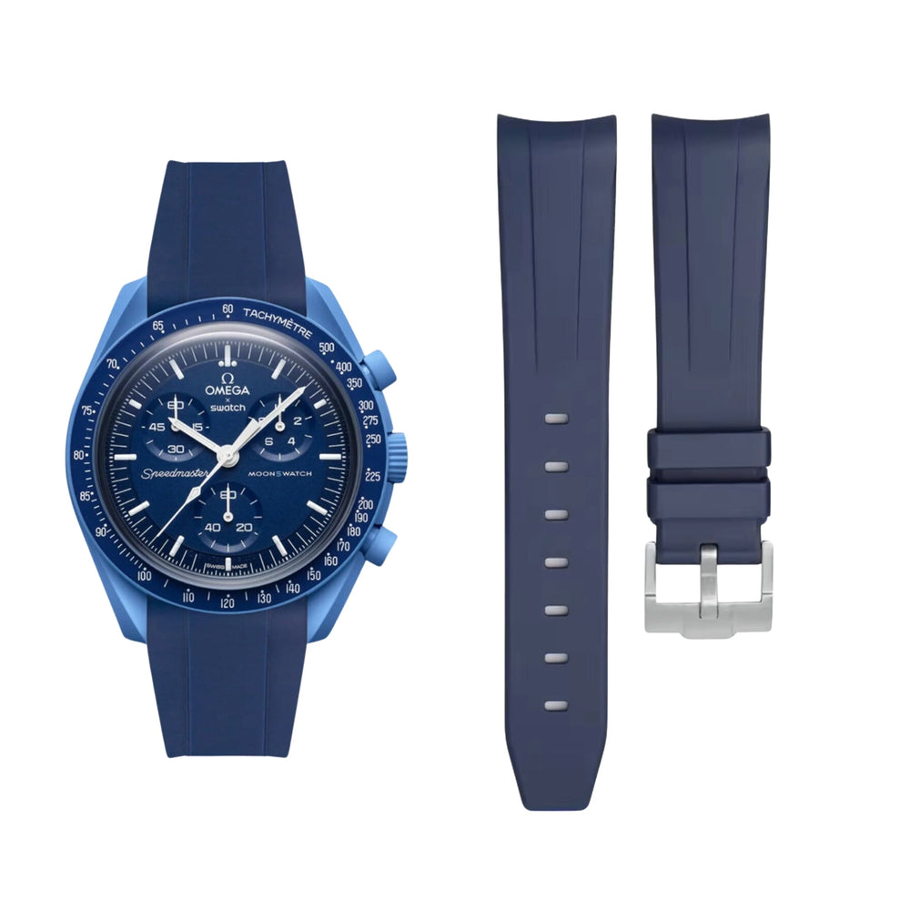 Strap for Mission to Neptune Moonswatch in Navy Blue - Helvetus ...