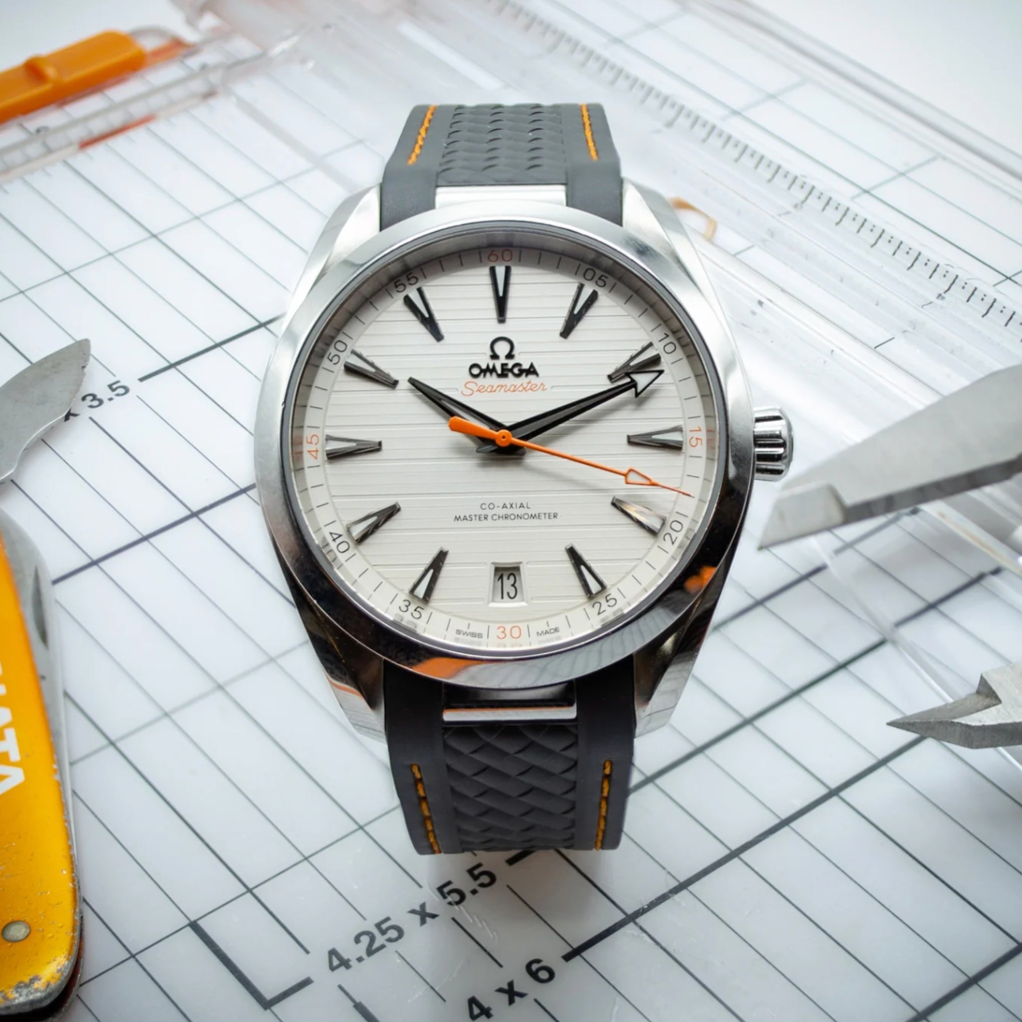 Omega Seamaster Aqua Terra 300 Strap in Black/Orange - Helvetus ...