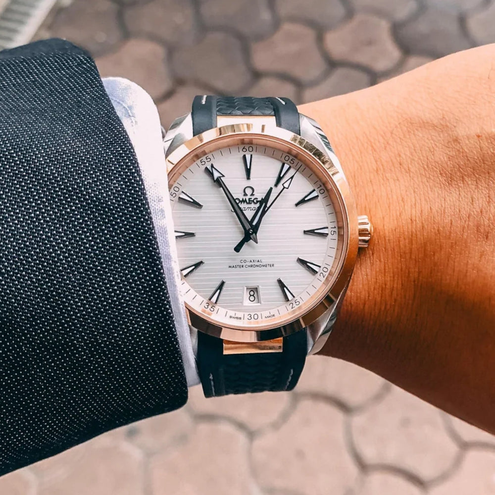 Omega Seamaster Aqua Terra 300 Strap in Black/White - Helvetus® Switzerland