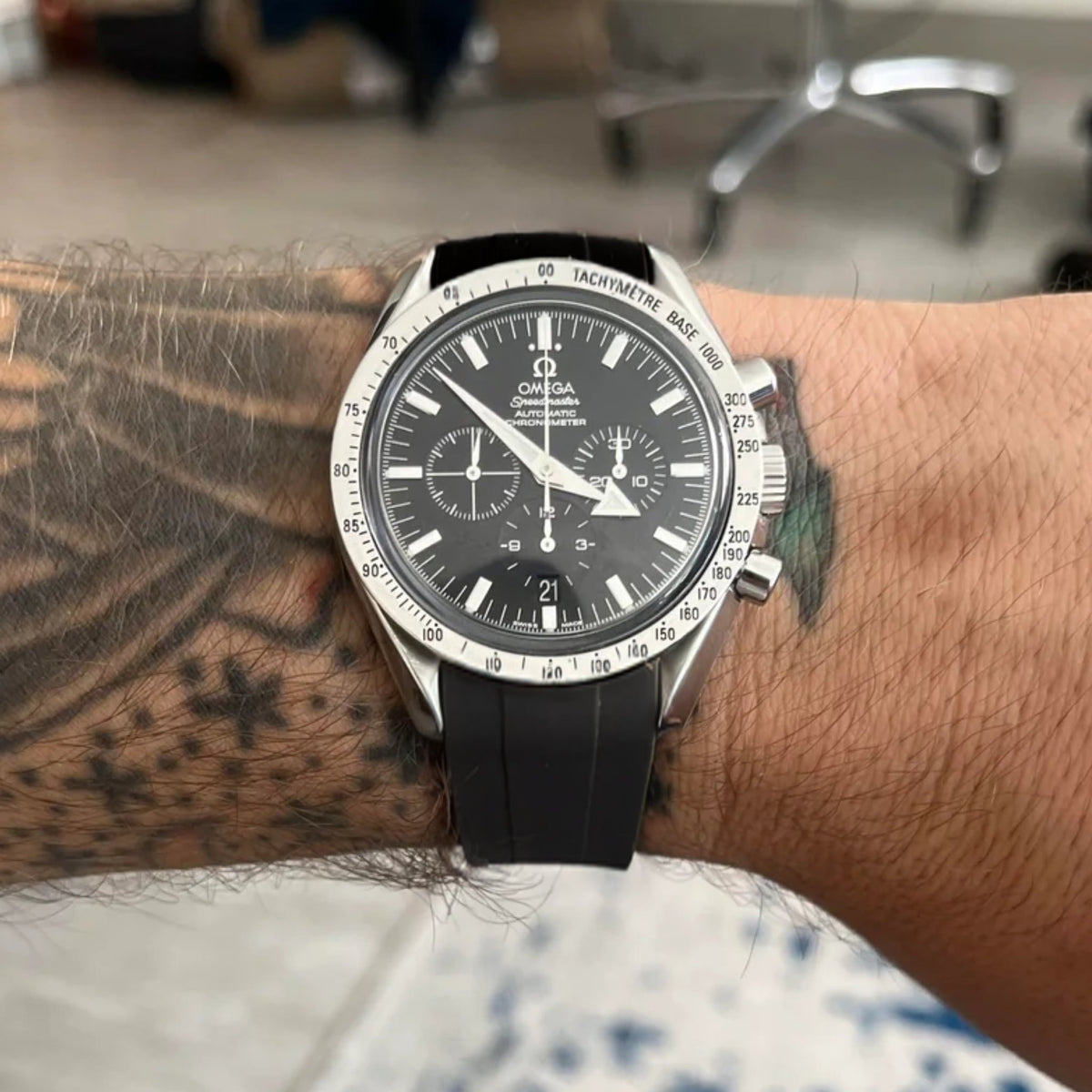 Omega Speedmaster Strap in Black - Helvetus® Switzerland