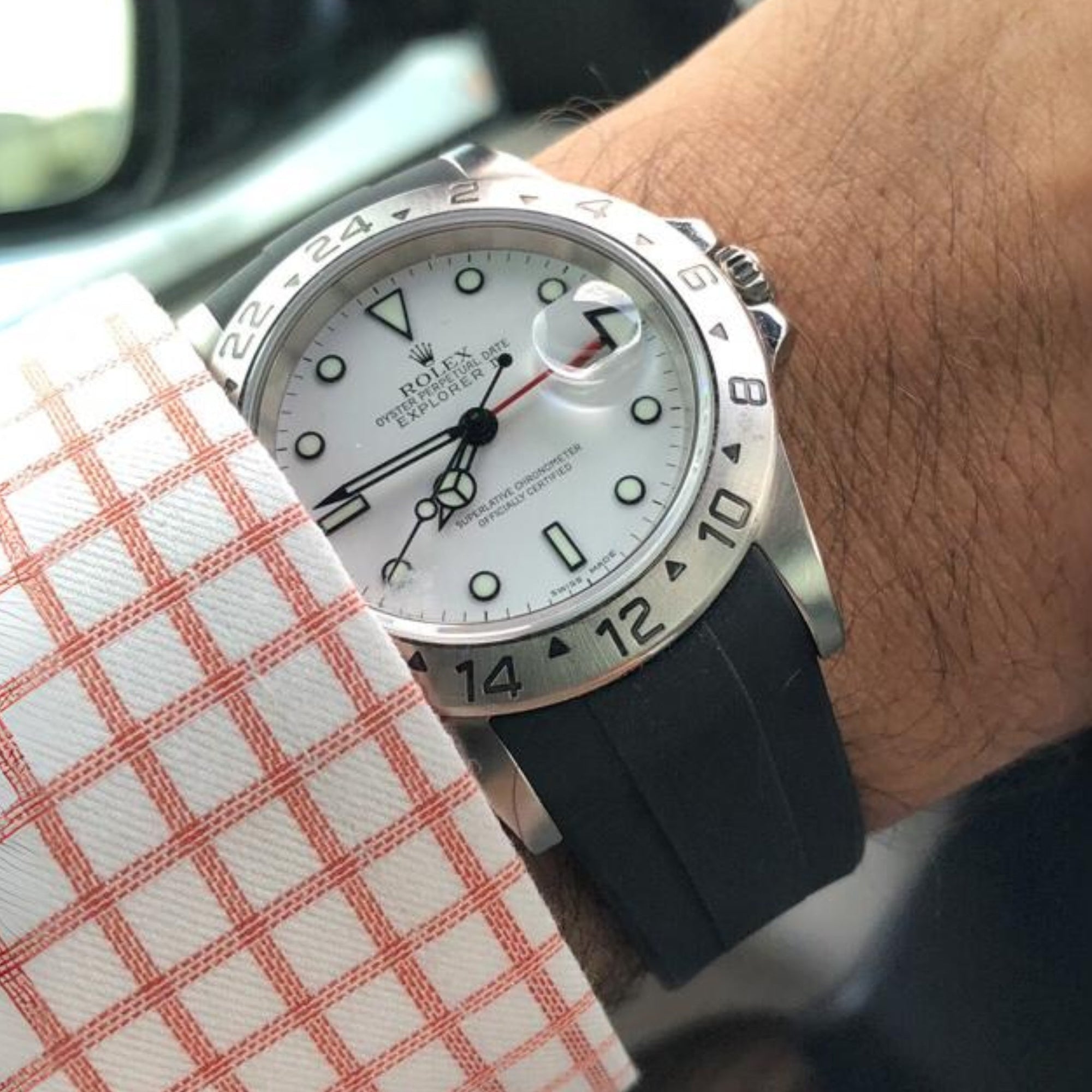 Rolex Explorer II Rubber Strap in Black - Helvetus® Switzerland